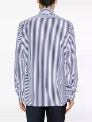 BARBA NAPOLI Striped Long-sleeve Shirt - Blue