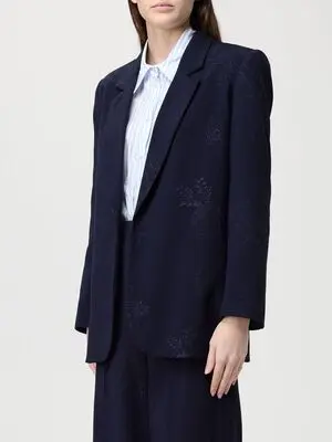 TWINSET Embroidered Viscose Single-breasted Blazer