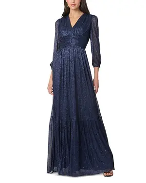 Shoshanna Venus Crinkle Chiffon Gown