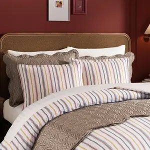 Ted Baker London Scallop Stripe Duvet Set, Full/queen