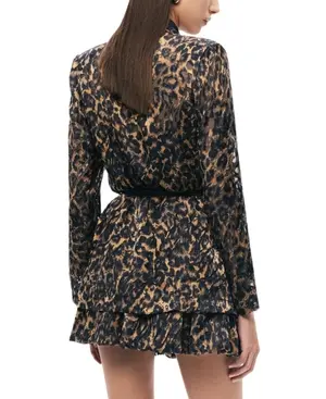 NOCTURNE Printed Leopard Belted Jacket