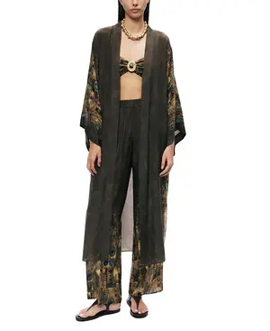 NOCTURNE Printed Long Kimono - Multi-colored