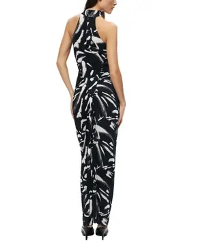 NOCTURNE Printed Halter Maxi Dress