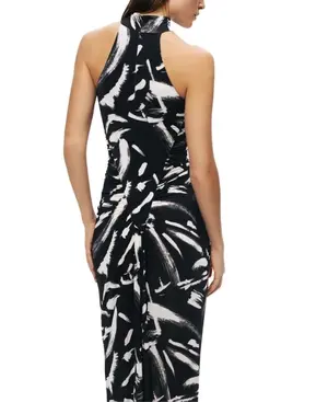 NOCTURNE Printed Halter Maxi Dress