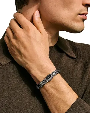 John Hardy Icon Dark Woven Link Bracelet - Silver