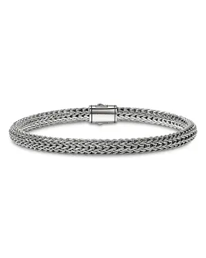John Hardy 14k Yellow Gold & Sterling Woven Link Bracelet - Silver