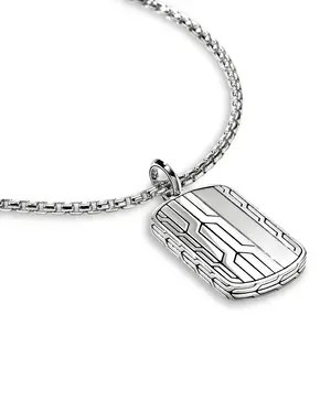 John Hardy Icon Engraved Tag Pendant Necklace