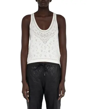Zadig&Voltaire Jossy Tank 100% Cotton - Eggshell