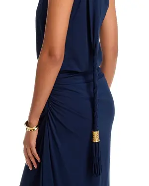 Simkhai Moira Draped Jersey Gown - Midnight