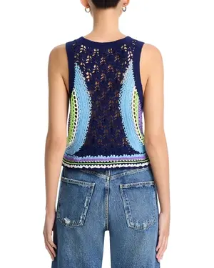 Ramy Brook Adriana Crochet Top - Navy Multi