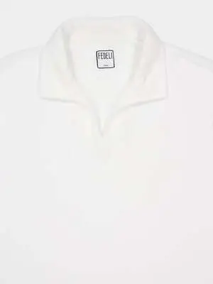 Fedeli Peter Terry Cotton Polo - White
