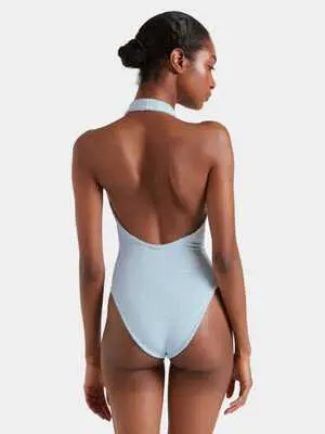 Hunza G Adriana Beaded One-piece Swimsuit - Blue