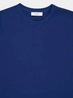 Boglioli Cotton Linen Crew Neck T-shirt - Blue