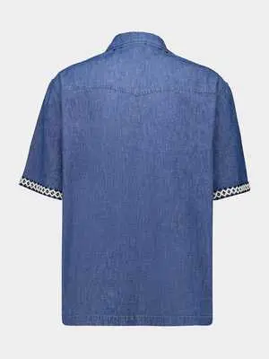 Valentino Garavani Medium Denim Short-sleeve Denim Shirt