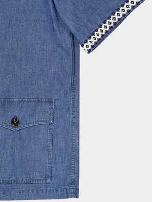 Valentino Garavani Medium Denim Short-sleeve Denim Shirt