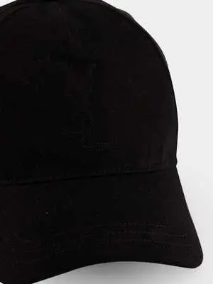 Saint Laurent Cassandre Cotton Denim Twill Cap - Black
