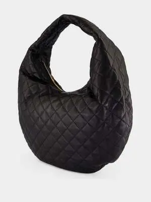 Saint Laurent Icare Quilted Nappa Hobo Bag - Black