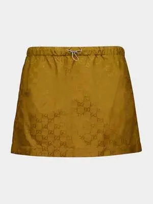 Gucci Gg Nylon Mini Skirt - Brown