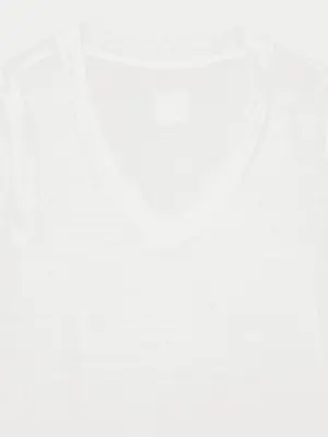 120% Lino Linen V-neck T-shirt