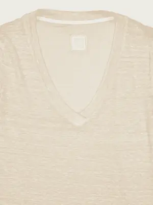 120% Lino Linen Jersey V-neck T-shirt