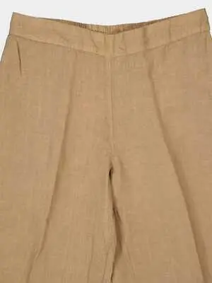 120% Lino Savana Linen Casual Fit Trousers - Brown