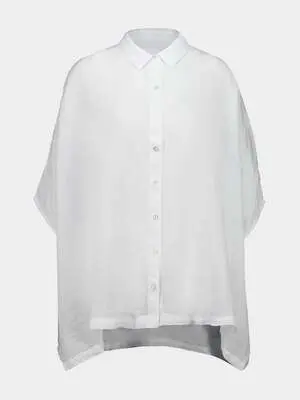 120% Lino Linen Short Sleeve Shirt - White