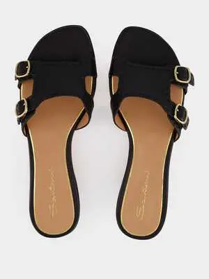 Santoni Didi Granato Leather Slide Sandals