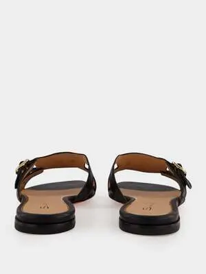 Santoni Didi Granato Leather Slide Sandals
