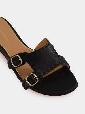 Santoni Didi Granato Leather Slide Sandals