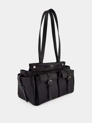 Prada Route Medium Leather Tote Bag - Black