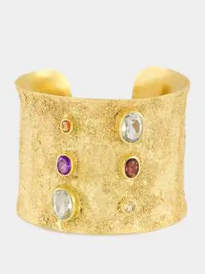 MARIA JOÃO BAHIA Cuff Bracelet With Amethyst And Citrine - Gold