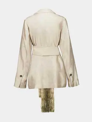 FERRAGAMO Safari Silk Overshirt - Beige