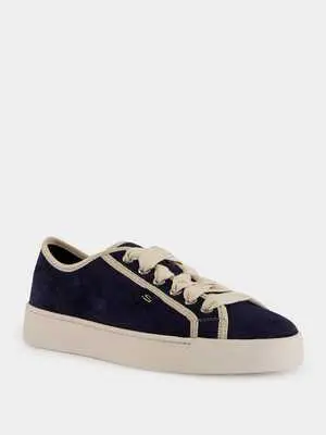 Santoni Suede Calf Leather Low-top Sneakers