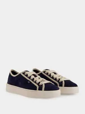 Santoni Suede Calf Leather Low-top Sneakers