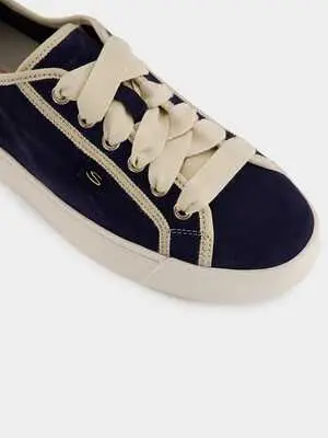 Santoni Suede Calf Leather Low-top Sneakers