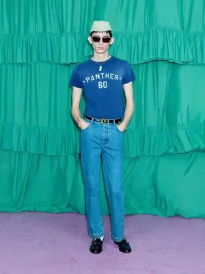 Valentino Garavani Cotton T-shirt With Chez Print - Blue