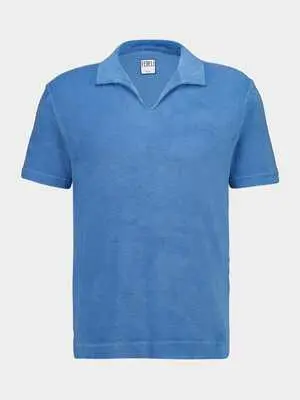 Fedeli Steel Peter Terry Cotton Polo - Blue