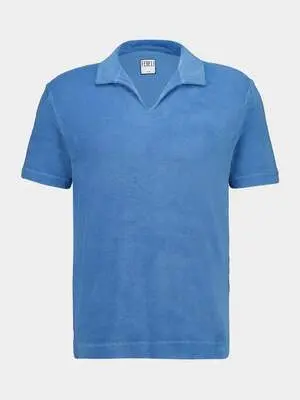 Fedeli Steel Peter Terry Cotton Polo - Blue