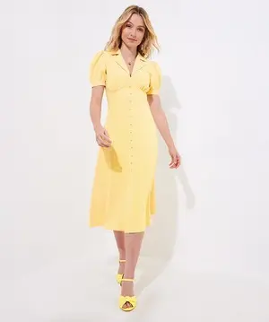 JOE BROWNS Retro Button Front Midi Dress - Butter