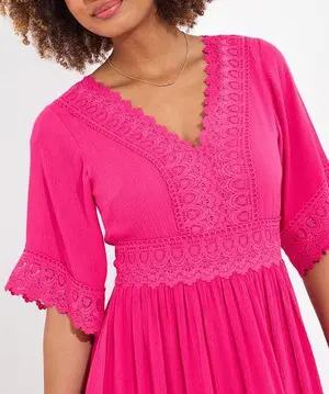 JOE BROWNS Crochet Trim Boho Midi Dress