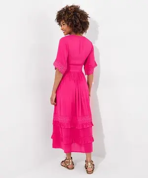 JOE BROWNS Crochet Trim Boho Midi Dress