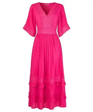 JOE BROWNS Crochet Trim Boho Midi Dress