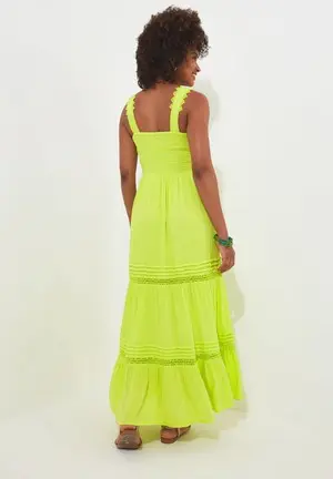 JOE BROWNS Square Neck Maxi Dress With Crochet Trim