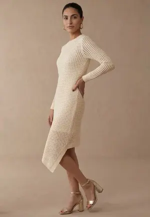 JOE BROWNS Polka Dot Smocked Midi Dress - Ivory