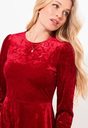 JOE BROWNS Crushed Velvet A-line Midi Dress