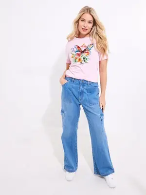 JOE BROWNS Cotton Slub Graphic T-shirt - Fly Butterfly Multi