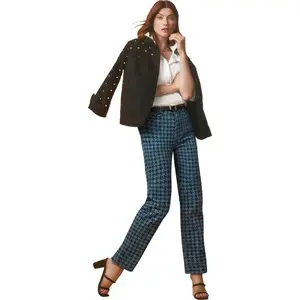 JOE BROWNS Moleskin Trousers Print Bootcut - Denim Houndstooth