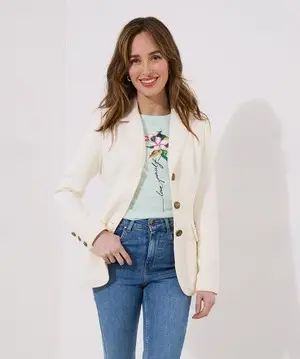 JOE BROWNS Classic Blazer With Moleskin Collar - Ivory