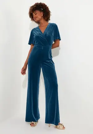 JOE BROWNS Velvet Flutter Sleeve Jumpsuit