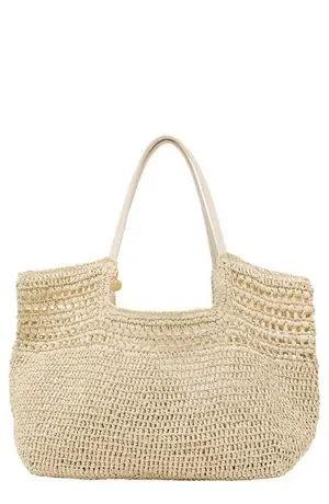REISS Evelyn Raffia-effect Tote